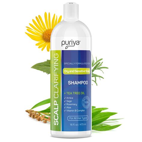 Puriya Tea Tree Shampoo 16 Oz Sulfate Free Shampoo For Dry And Itchy Scalp Anti Dandruff