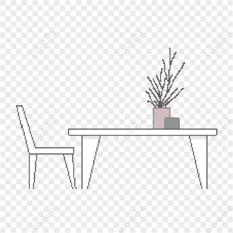 픽셀 스타일 테이블과 의자 조합 Png 일러스트 무료 다운로드 Lovepik