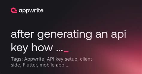 After Generating An Api Key How To Set It Up In The Client Side In