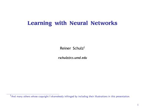 Learning With Neural Networks Lecture Slides Cmsc 421 Docsity