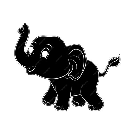 아이들을위한 코끼리 색칠 페이지 손으로 그린 코끼리 개요 그림 프리미엄 벡터