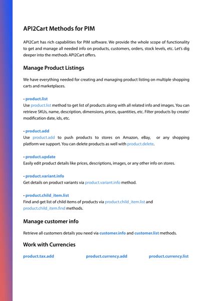 Pim Api Integration Api2cart Unified Shopping Cart Data Interface