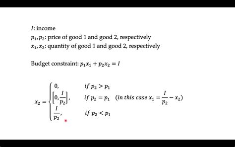 Solved If Two Goods Are Perfect Substitutes What Is The Demand Function For Good 2