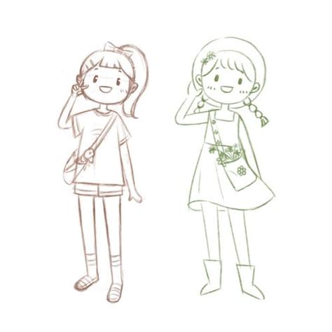 两个小女孩可爱手牵手简笔画 简笔画图片大全 普车都