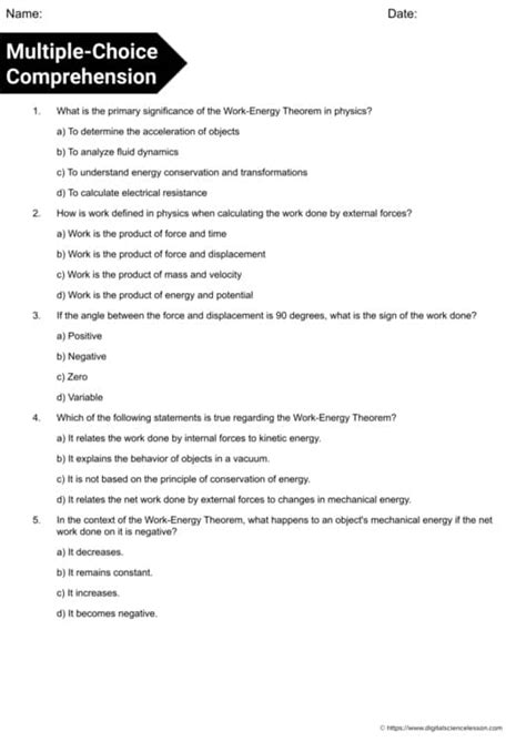 Work Energy Theorem By Digital Science Lesson Tpt