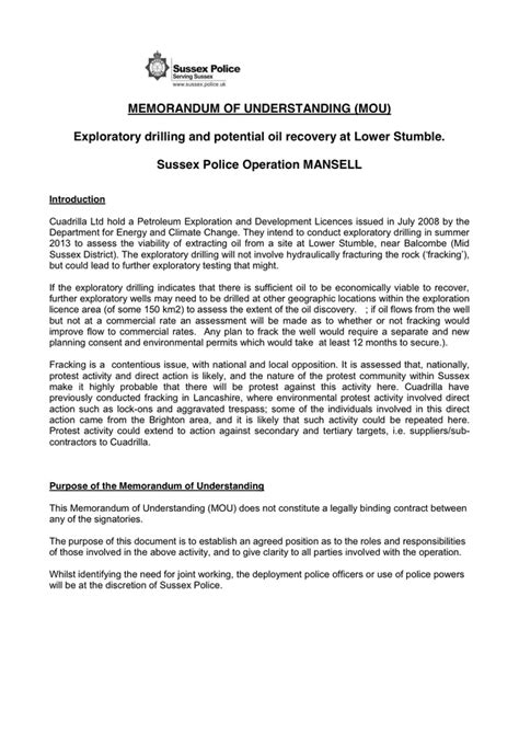 MEMORANDUM OF UNDERSTANDING Template In Word And Pdf Formats