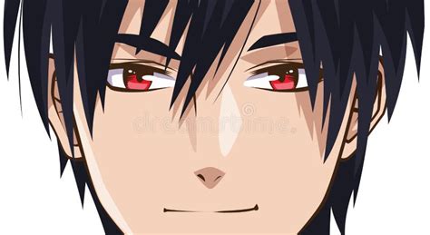 Face Young Man Anime Style Character Stock Vector Illustration Of