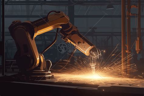 工厂里的工作的机械臂高清图片下载 正版图片600054926 摄图网