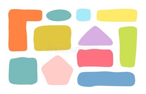 Organic Liquid Rectangle Frame Shapes Set Hand Drawn Abstract Vector