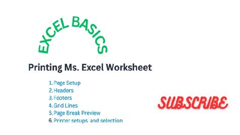 How To Print Excel Worksheet The Header And Footers Page Break