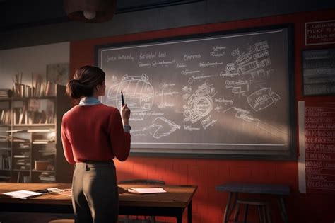 Premium Photo A Teacher Arranging Visual Aids For A Lesson Generative Ai