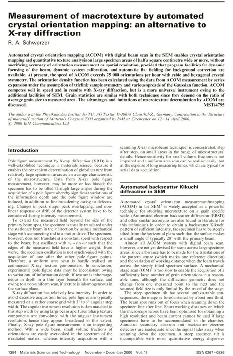 Pdf Measurement Of Macrotexture By Automated Crystal Orientation