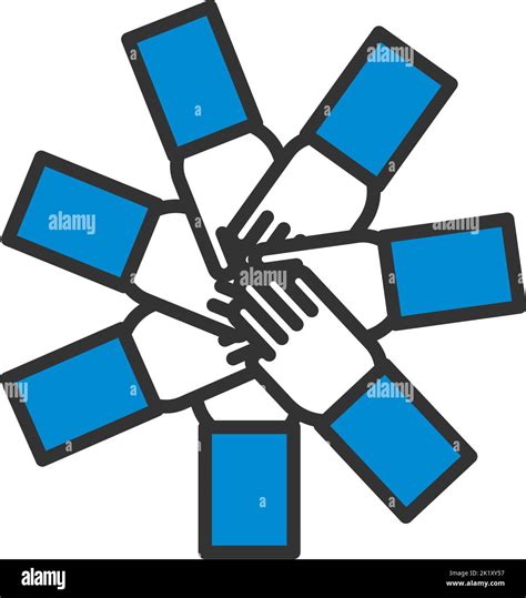 Unity And Teamwork Icon Editable Bold Outline With Color Fill Design Vector Illustration Stock