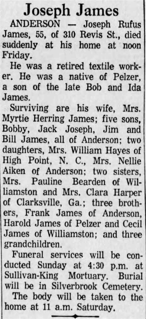 Joseph Rufus James 1907 1963 Find A Grave Memorial