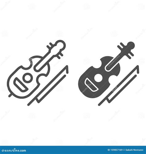 Violin Line And Glyph Icon String Instrument Vector Illustration Isolated On White Stock Vector