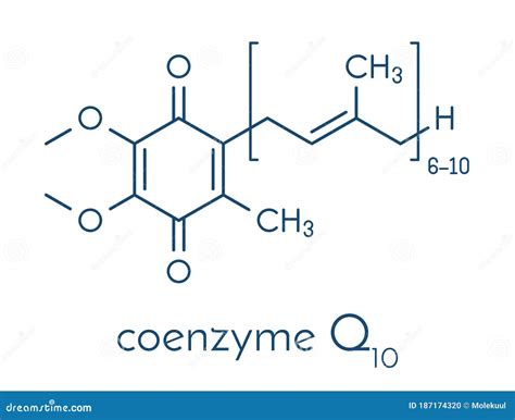 Coenzyme Q10 Ubiquinone Molecular Model Cartoon Vector 191118925