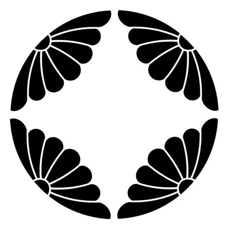 四割菊紋（よつわりきく）：家紋のいろは 家紋 花 家紋 菊