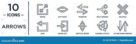 Linear Resize Icon From Arrows Outline Collection Thin Line Resize Vector Isolated On White