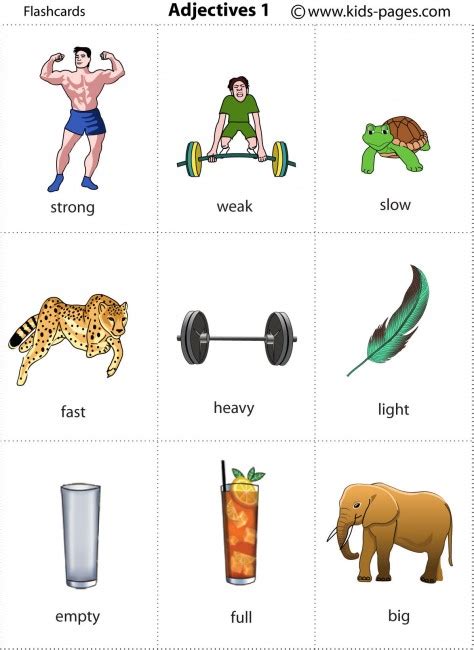 영어 플래시 카드 도안 반대말로 형용사 쉽게 배우기 네이버 블로그