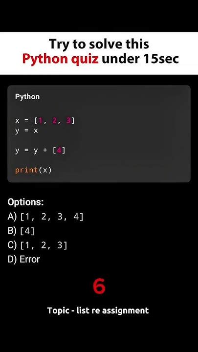 Solve This Python Quiz And Comment Your Answer Python Pythondev