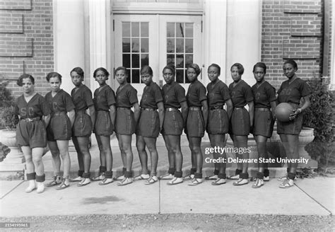Delaware State College Womens Basketball Team In The 1930s Pose For
