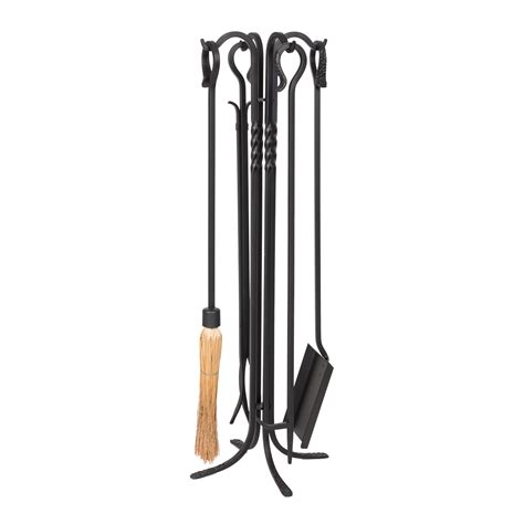 5 Piece Fireplace Tool Set Black Wrought Iron Modern Hearth And Home