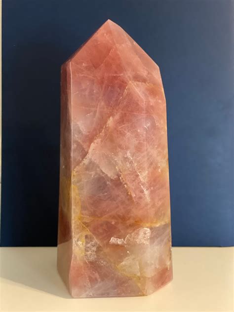 Lavender Rose Quartz Tower Healing Crystal Love Stone Etsy