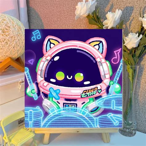 蛋仔派对数字油画儿童小型卡通动漫手工diy填色画手绘填充油彩画 虎窝淘