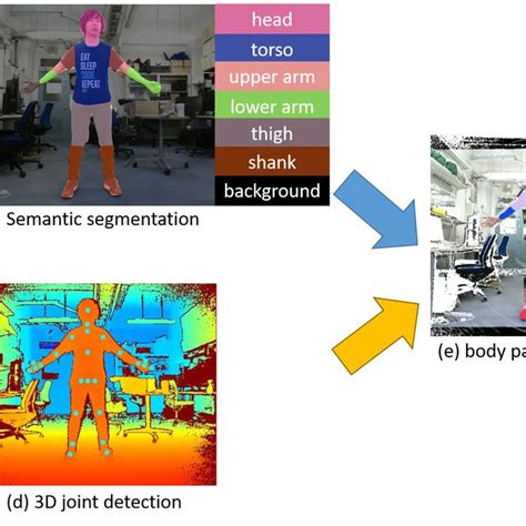 the flow of human body part segmentation the color code is visualized download scientific