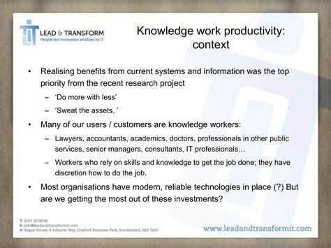 Knowledge Worker Productivity PPT