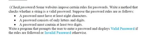 solved check password some websites impose certain rules