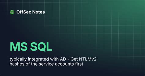Ms Sql Offsec Notes