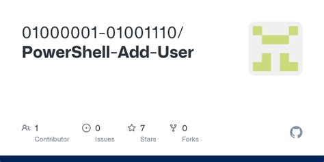 Github 01000001 01001110powershell Add User