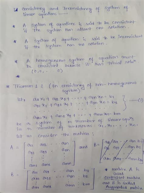 consistency and inconsistency of system of linear equations pdf