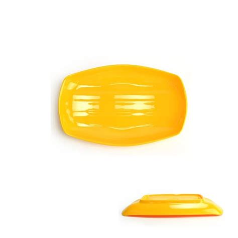 [rs물산]업소용 멜라민 사각타원 접시 1호 노랑색 반찬 휴게소 캠핑 식당 주방용품 Doti 인테리어 전문 종합쇼핑몰