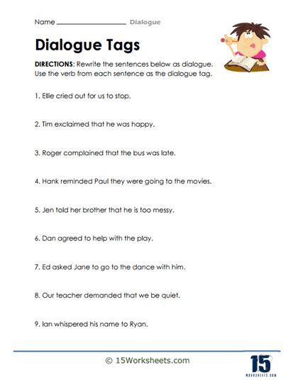 Commas And Quotation Marks In Dialogue Worksheets Library