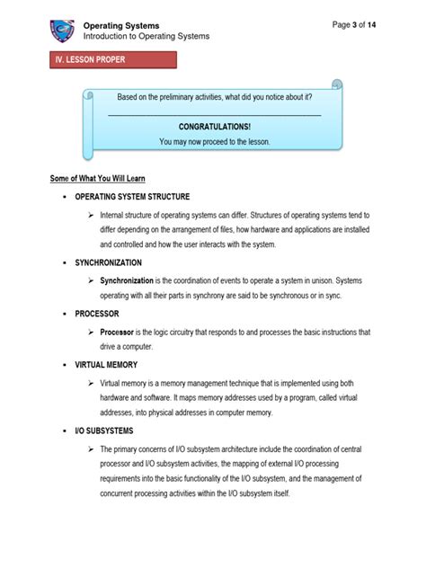 Cpe 312 Operating Systems Lessons Pdf Operating System Microsoft