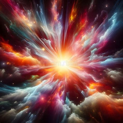 A Cosmic Explosion With Dynamic Vibrant Colors And Energetic Forms Stock Illustration