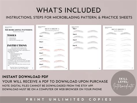 Men S Brow Step By Step Microblading Pattern Microblading Stroke Pattern Template Phibrows