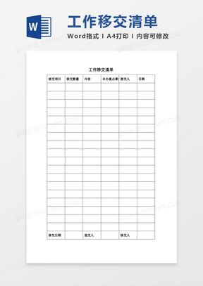 钥匙移交清单Word模板下载 熊猫办公