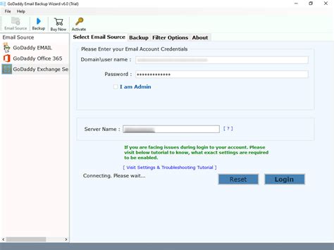 Migrate GoDaddy Exchange To Office With GoDaddy Email Backup Wizard