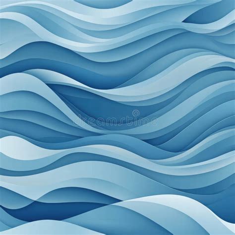 Seamless Wave Pattern In Shades Of Blue Creates A Calming Effect For Design And Artistic