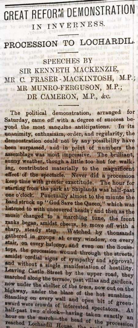 Workers Of Inverness Process In Support Of Voting Reform In 1884