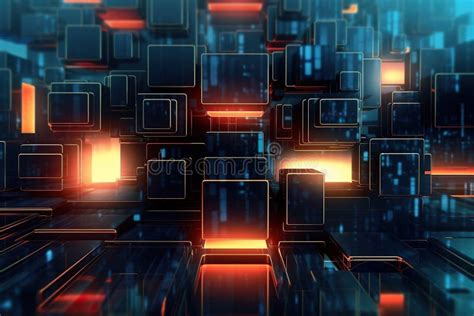 Futuristic Abstract Backdrop High Tech Elements Precision Patterns Vibrant Hues Luminescent