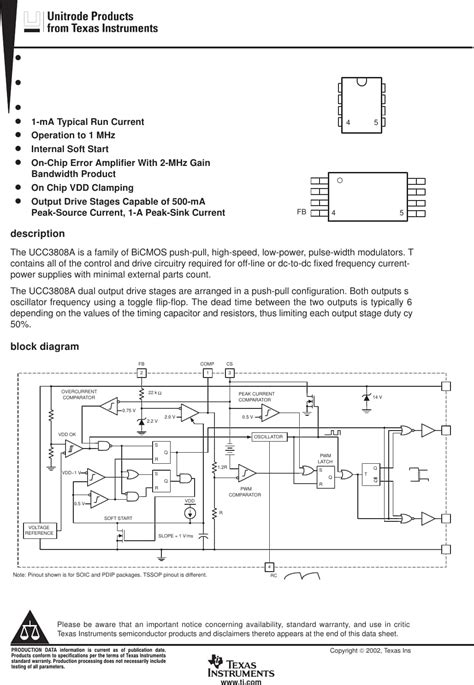 UCC2808A 1 2 3808A 1 2 Datasheet By Texas Instruments Digi Key Electronics