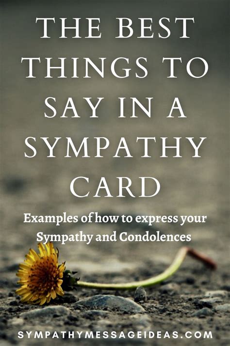 The Best Things To Say In A Sympathy Card Examples Of Expressing Condolences Sympathy Card