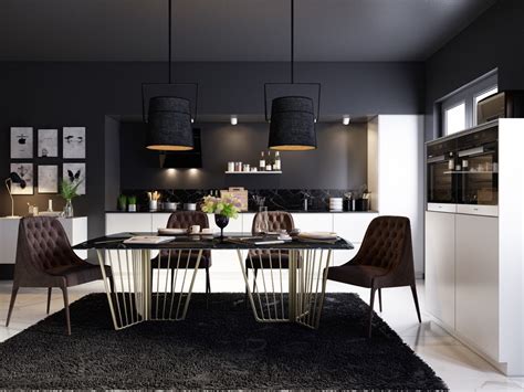Black Dining Room Interior Design