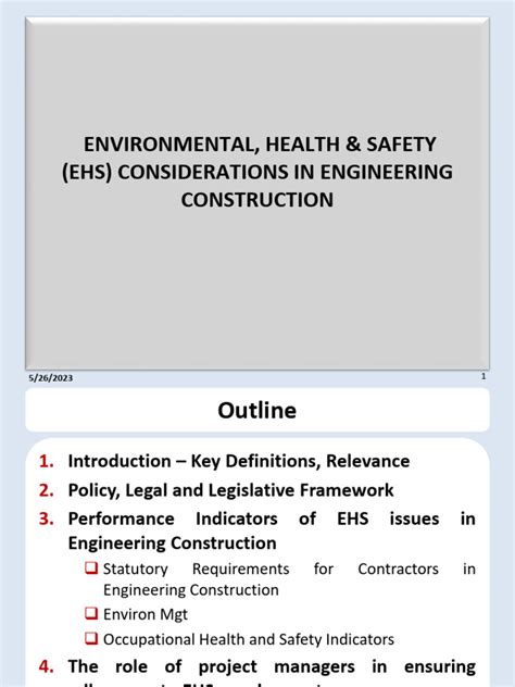 Ehs Considerations In Engineering Construction June 2024 Pdf
