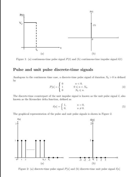 Solved Pulse And Impulse Continuous Time Signals A Chegg Com