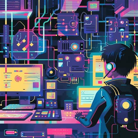 Illustration Of A Realtime Web Application Using Websockets Premium Ai Generated Image